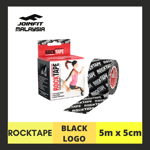 ROCKTAPE BLACK LOGO 5M X 5CM